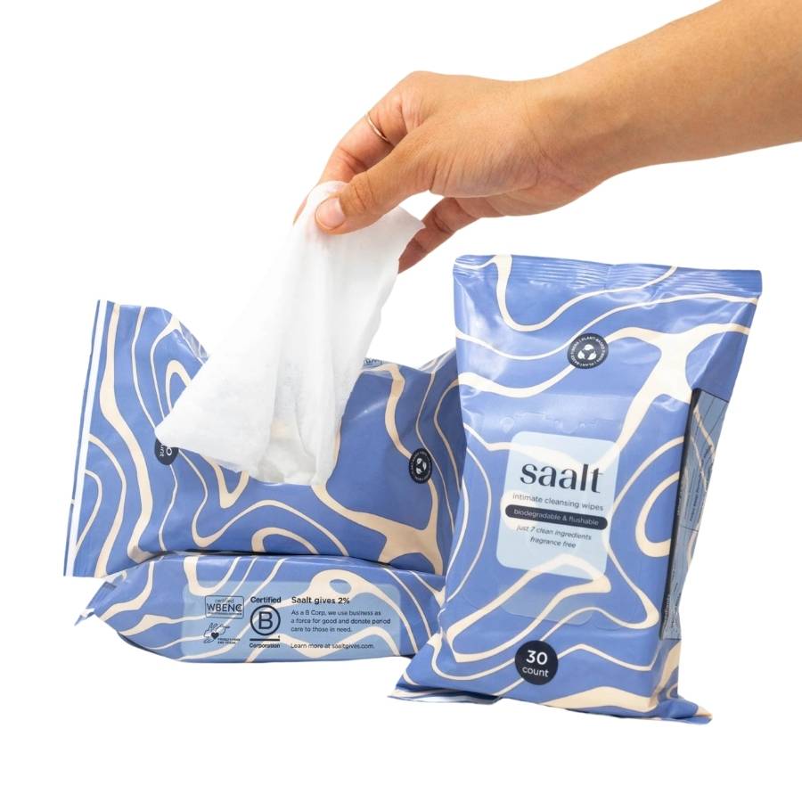 Saalt Intimate Cleansing Wipes - The Period Lady