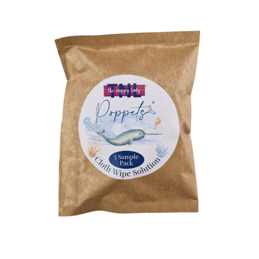 Poppets Cloth Wipes Solution Sample Pack of 5 - Nappy Lady