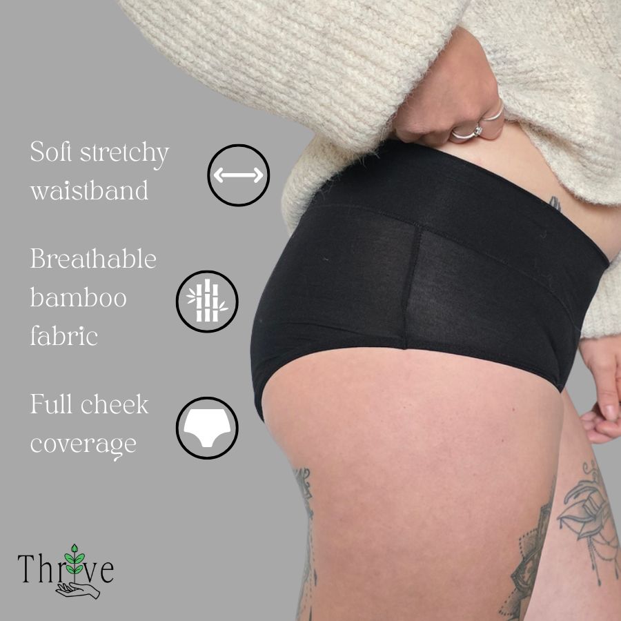 Bamboo Stretchy Boyshort Period Pants by Thrive - Nappy Lady